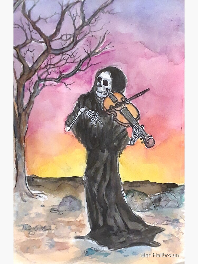 "Death Plays The Violin" Poster for Sale by jenhallbrown | Redbubble