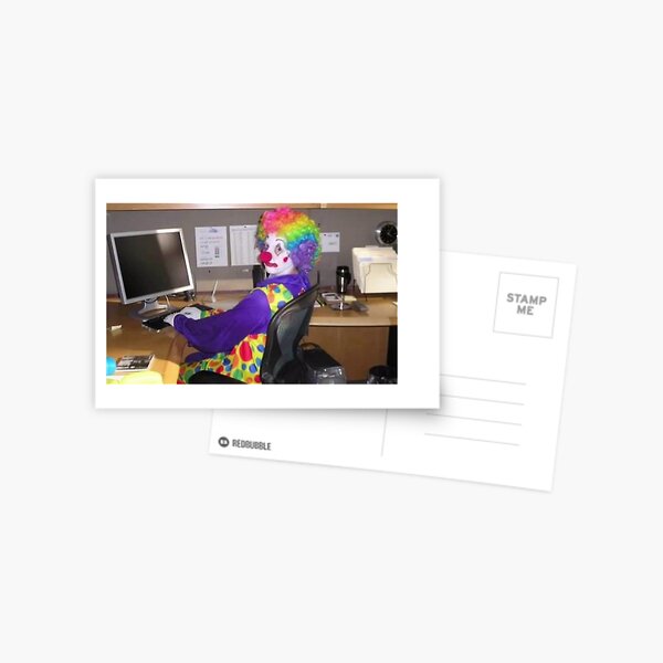"Clown at computer" Postcard by EmoteBot | Redbubble