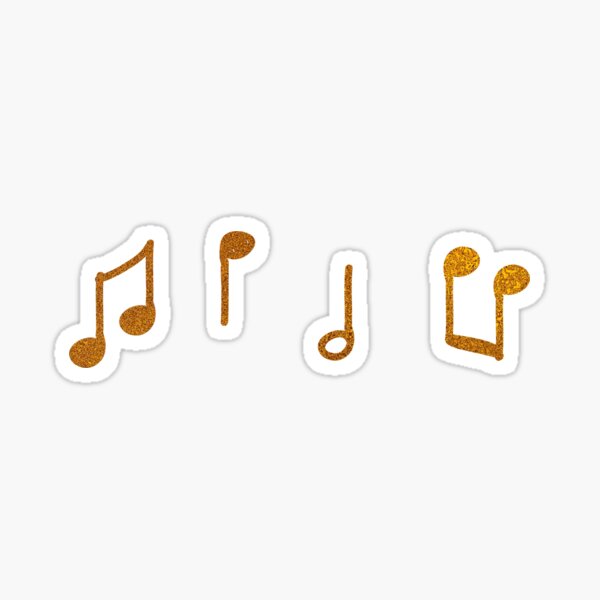 "Golden Music Notes Pack" Sticker for Sale by the-college-gal | Redbubble