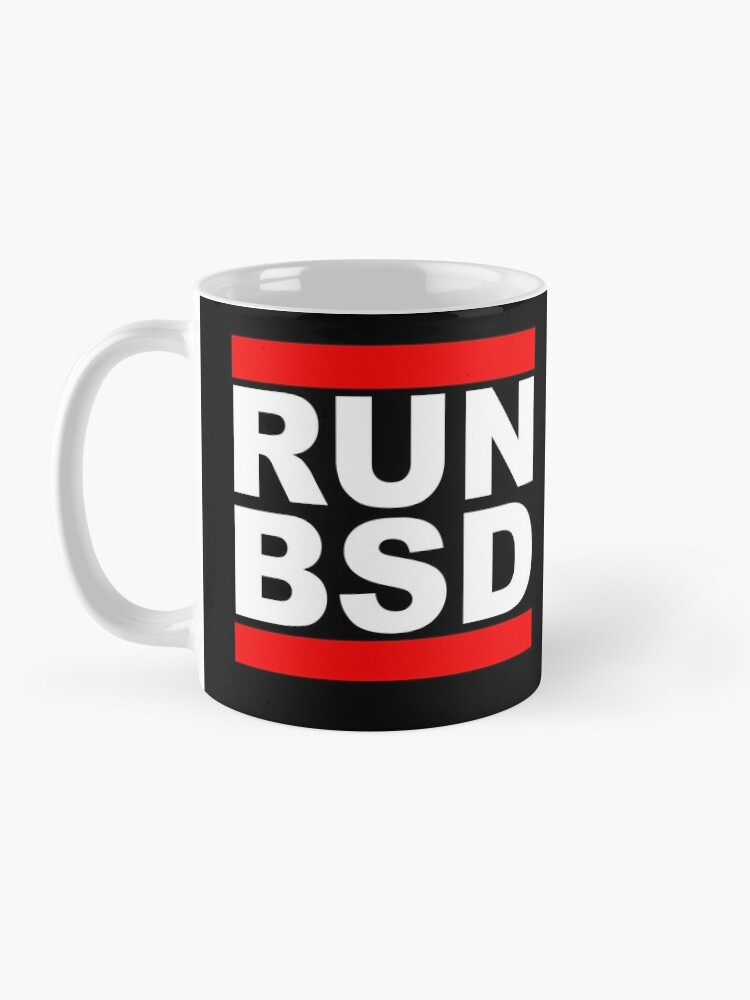 "RUN BSD - Cool White/Red Design for Unix Hackers & Sysadmins" Coffee ...
