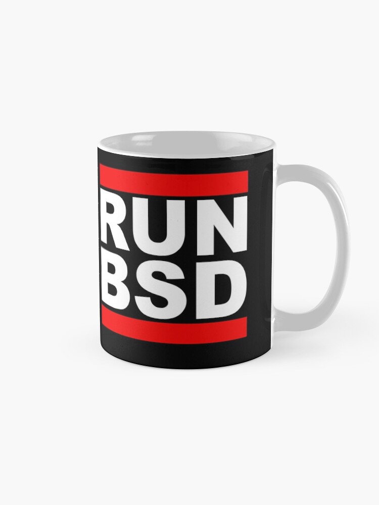"RUN BSD - Cool White/Red Design for Unix Hackers & Sysadmins" Coffee ...
