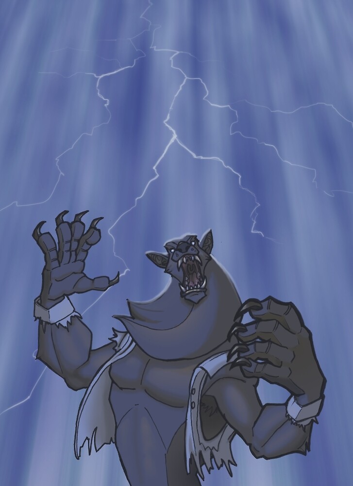 "Badass Werewolf Roaring In Lightning" by hamstertoybox | Redbubble