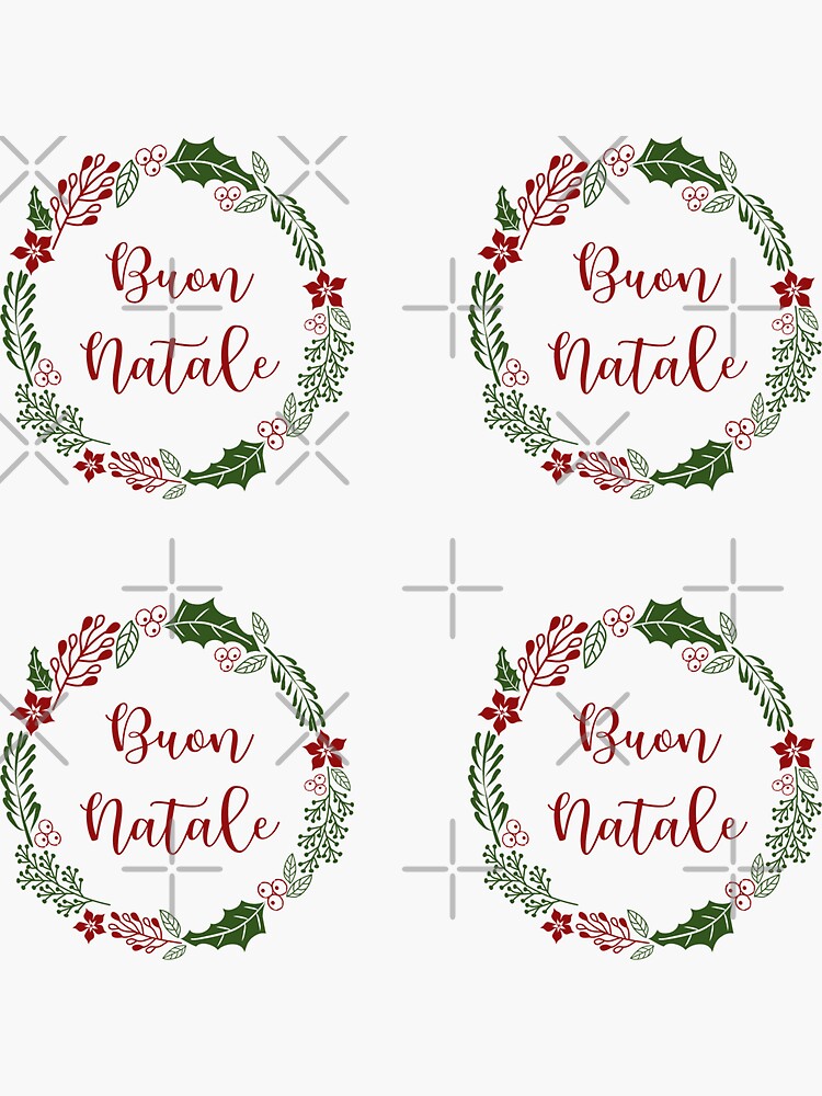 "Buon Natale, Italian Merry Christmas Sticker Sheet, Stickers" Sticker ...