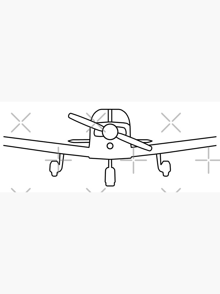 "Piper PA28 Cherokee light aircraft outline graphic (black)" Poster for ...