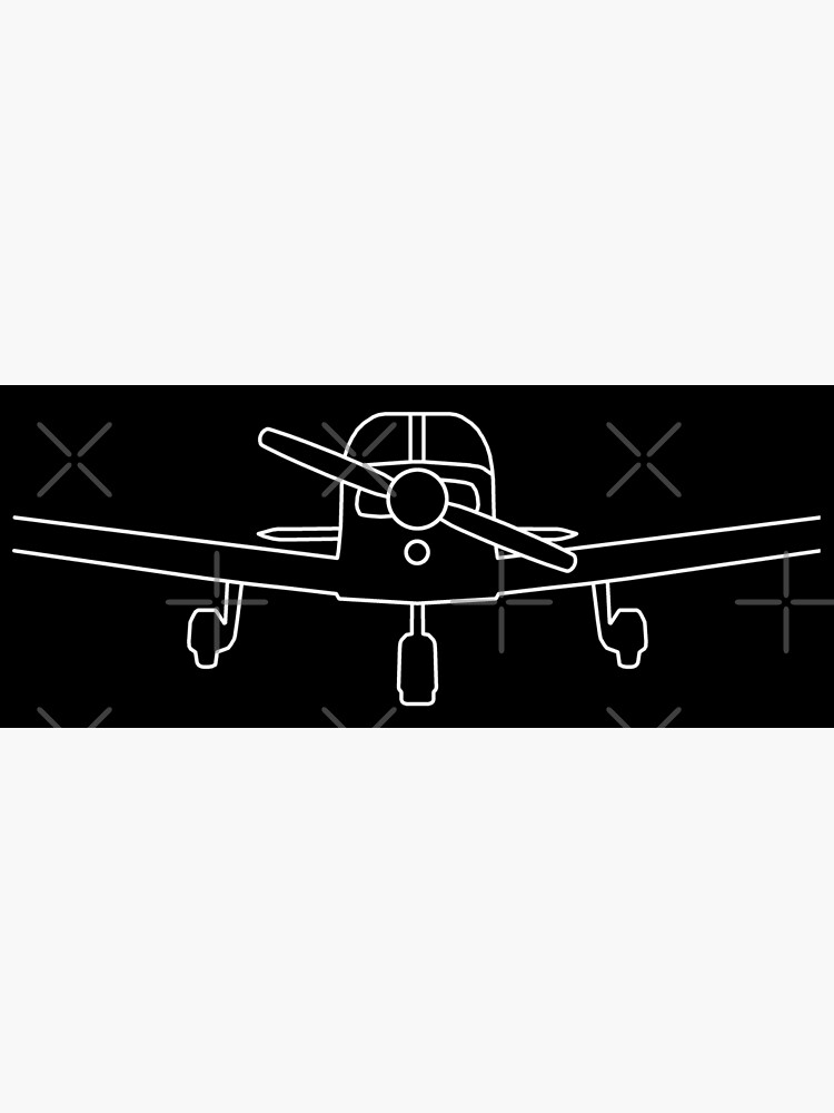 Lámina metálica «Piper PA28 Cherokee avioneta esquema gráfico (blanco ...