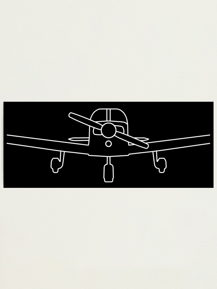 "Piper PA28 Cherokee light aircraft outline graphic (white ...