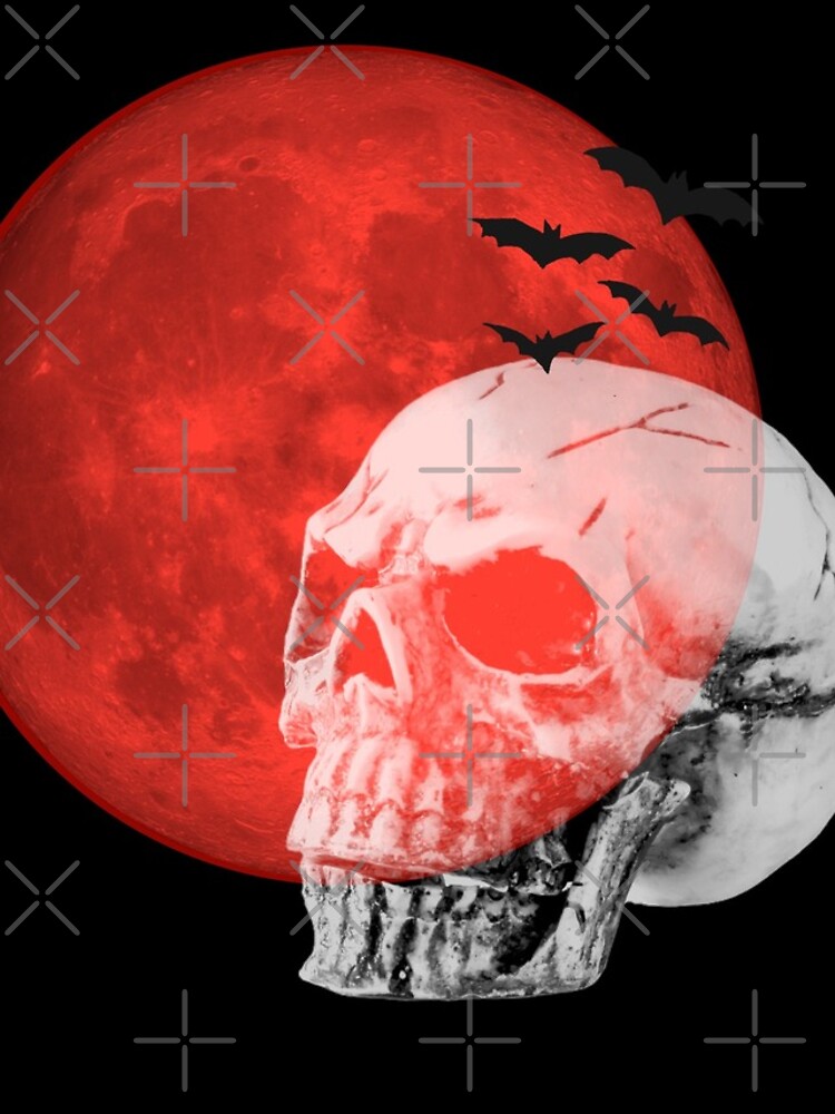 "Halloween Skull, Bats and Blood Moon" iPhone Case for Sale by ...