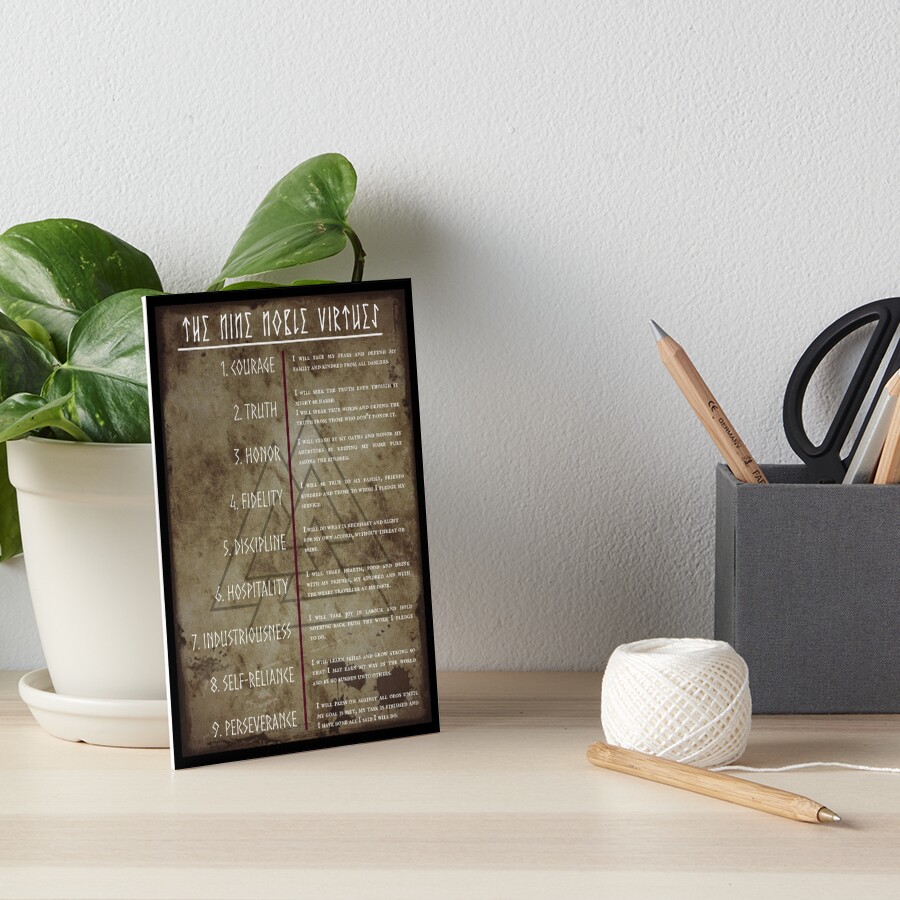 "The Nine Noble Virtues of the Norse| Asatru and Odinic rite" Art Board ...