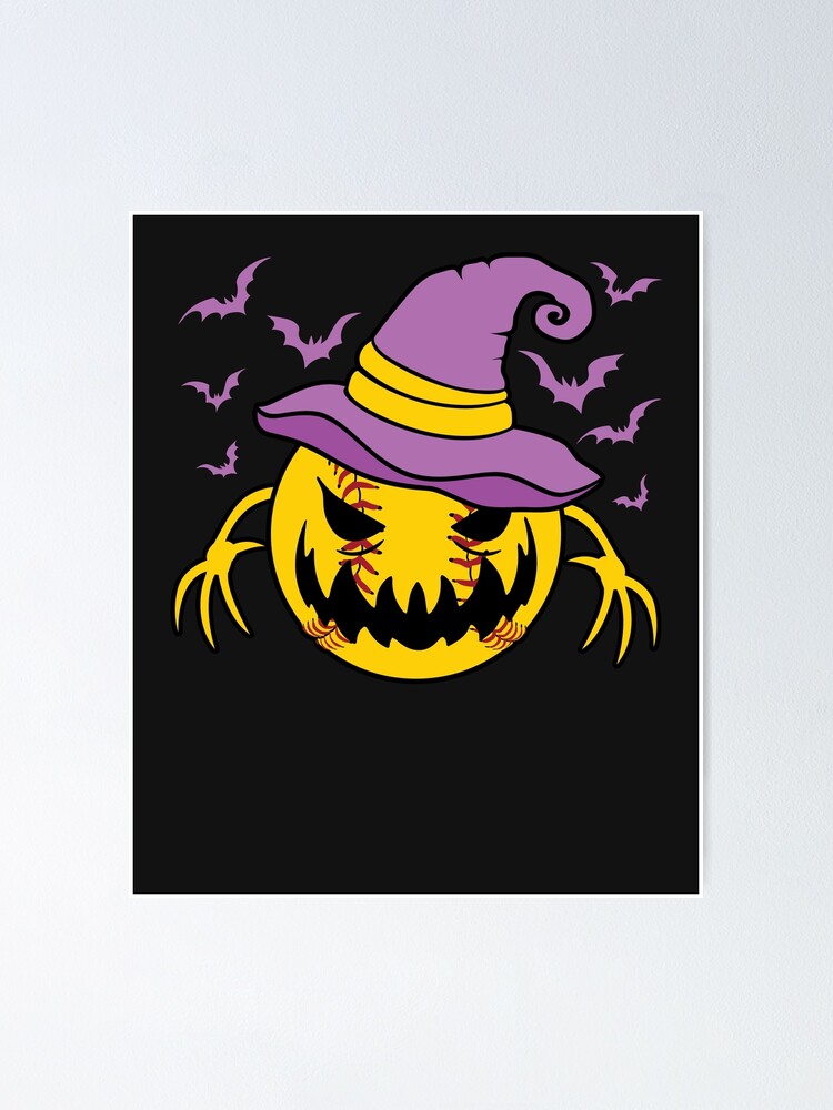 "Softball Halloween - Softball Wearing Witch's Hat" Poster by jaygo ...