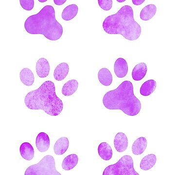 "Purple watercolor paw prints, set of six" Sticker for Sale by Mhea ...