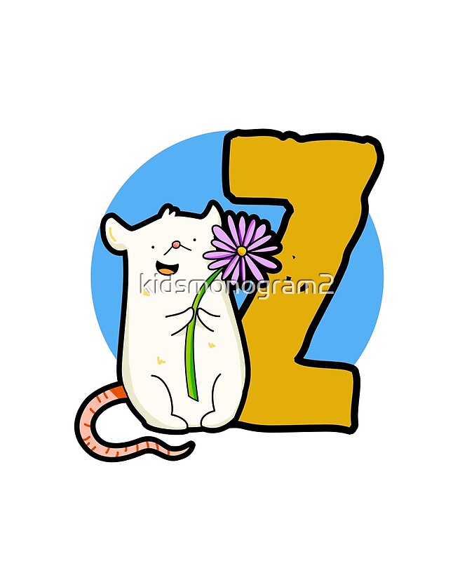 "Monogram Z Cute White Mouse" by kidsmonogram2 | Redbubble