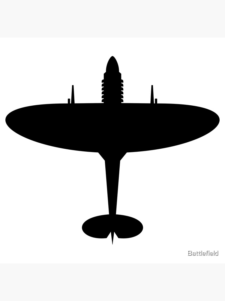 "Spitfire WW2 British Fighter Plane Silhouette Gift" Poster for Sale by ...