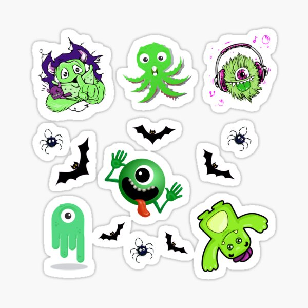 Merry Monster Sticker Pack In Green Sticker For Sale By Jaded Opals