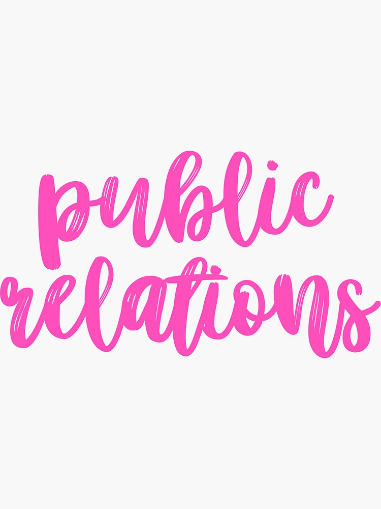 "public relations script" Sticker for Sale by whitneyeddy02 | Redbubble