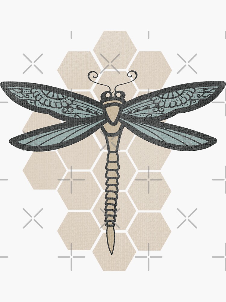 "Dragonfly Retro Gift" Sticker by SphereZones | Redbubble