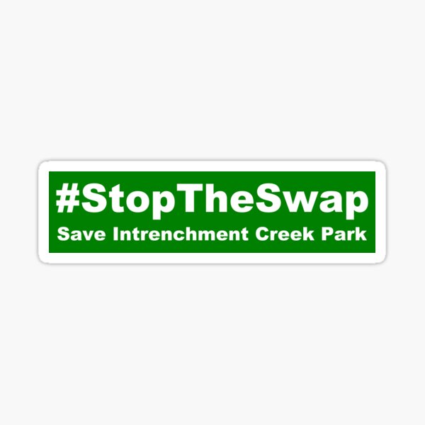 "Stop The Swap - Horizontal - White on Green" Sticker for Sale by ...