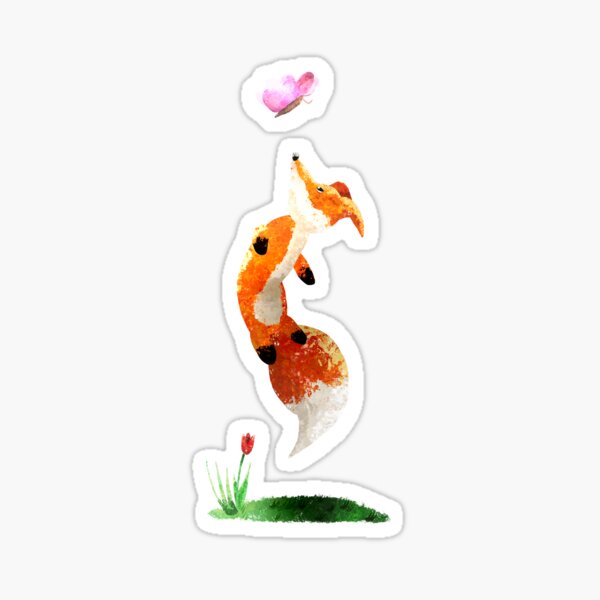 "Toby the Fox and the Butterfly" Sticker for Sale by VoidDesigns ...