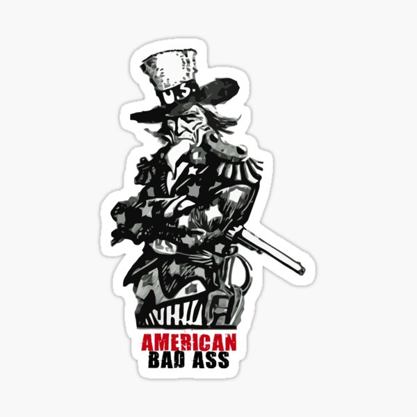 "Uncle Sam - American Bad Ass" Sticker by 211newmedia | Redbubble