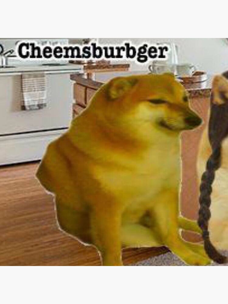 "cheemsburbger" Sticker by Wholesomefggt | Redbubble
