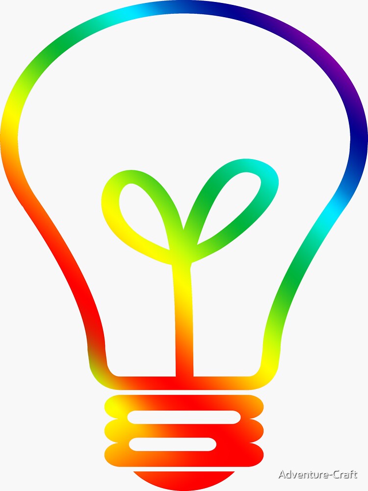 "Rainbow Light Bulb" Sticker for Sale by Adventure-Craft | Redbubble