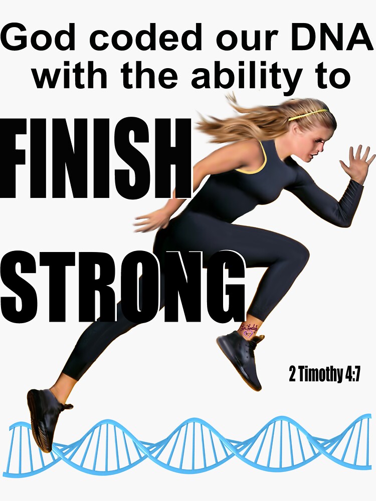 "Christian tshirt - Finish Strong" Sticker for Sale by Loveladygallery ...