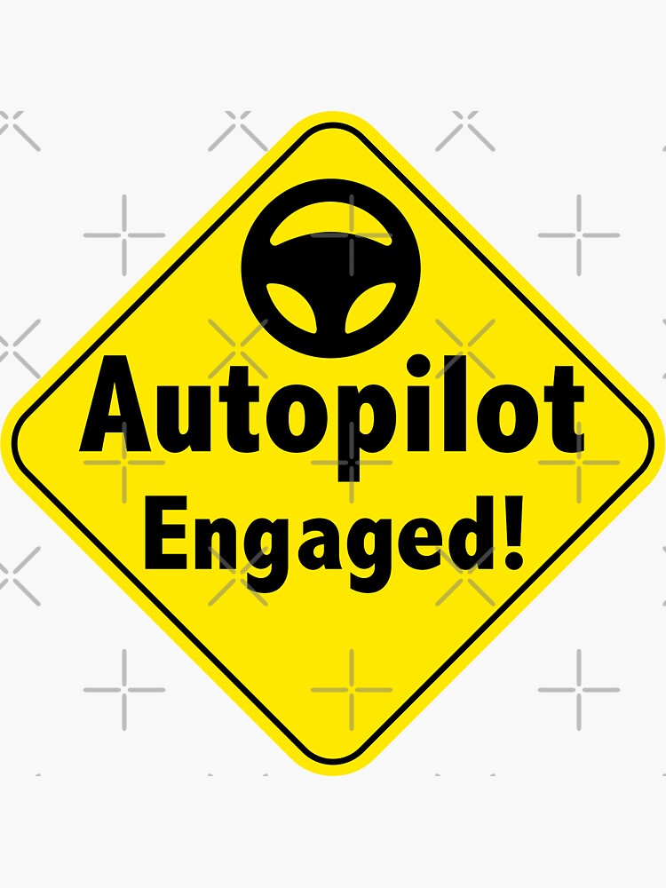 "Autopilot Engaged" Sticker for Sale by ybloc | Redbubble