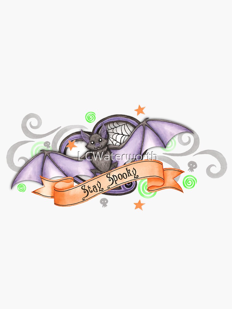 "Stay Spooky Bat" Sticker for Sale by LCWaterworth | Redbubble