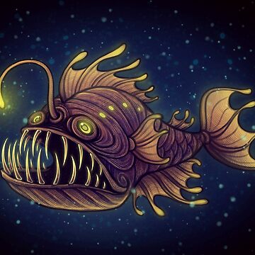 "Anglerfish" Sticker for Sale by doomed-dreamer | Redbubble