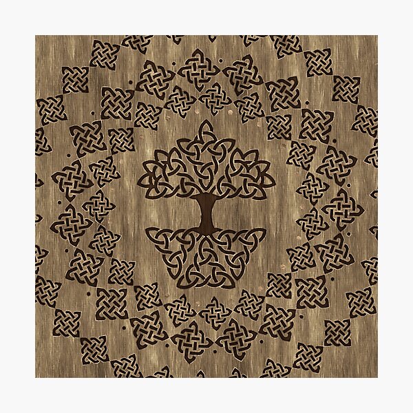 "Triquetra - Tree of life -Wooden Texture" Photographic Print by ...