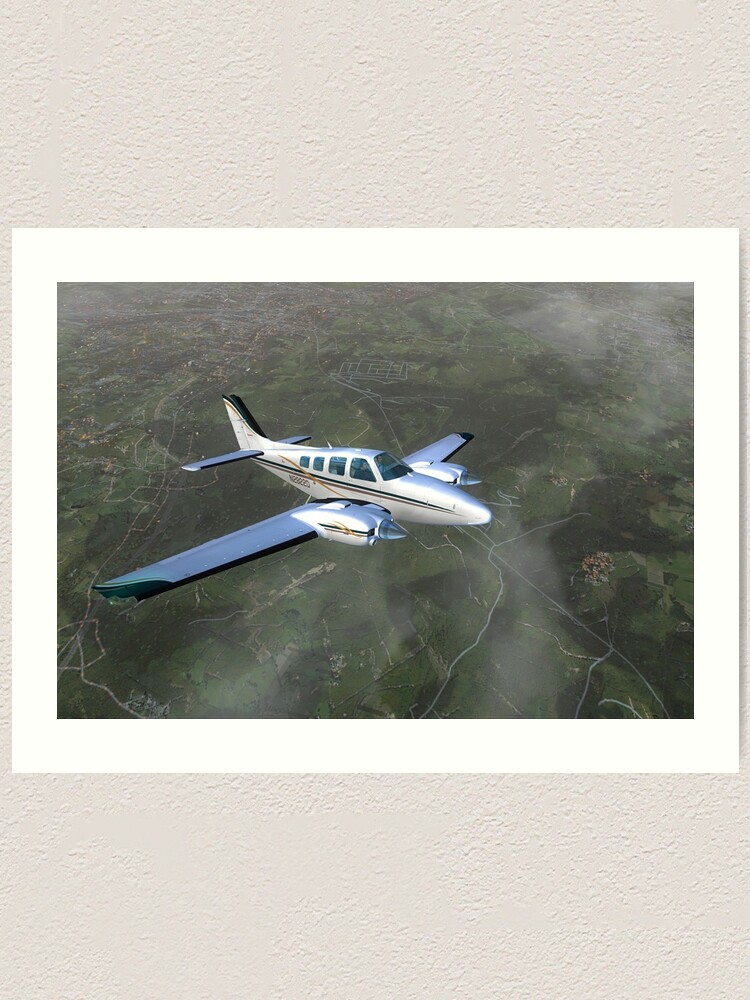 "Beechcraft B-58 Baron" Art Print for Sale by marjanmencin | Redbubble