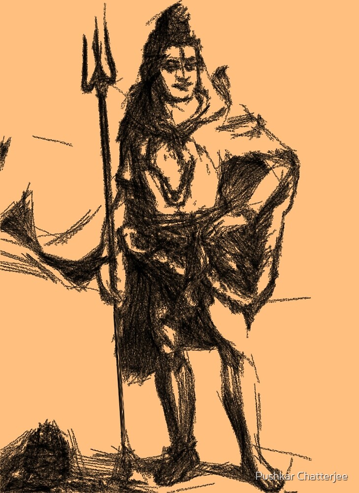 "Lord Shiva Digital Charcoal Sketch" by Pushkar Chatterjee | Redbubble