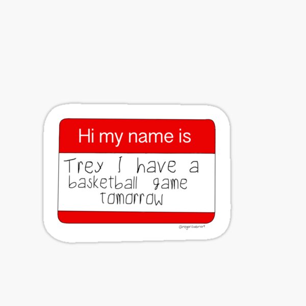 "Trey Name Tag" Sticker for Sale by meganswainart | Redbubble