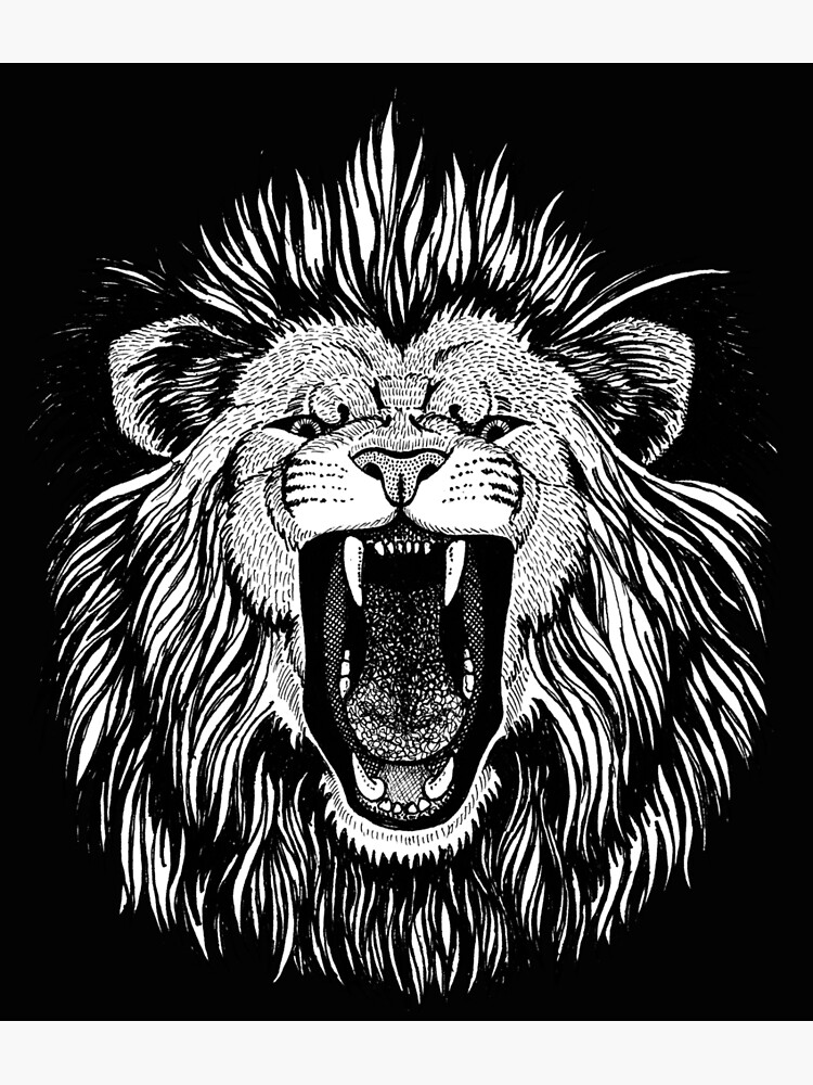 "AFRICAN LION DRAWING" Art Print for Sale by ReignGFX | Redbubble