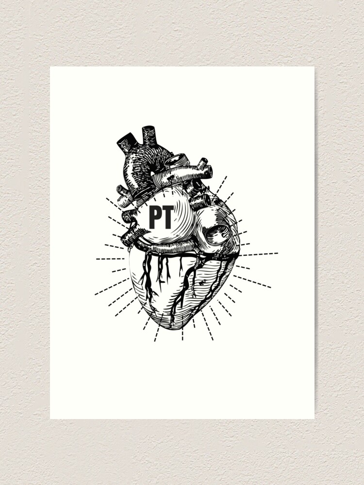 "Physical Therapy Love Anatomical Heart PT School Design" Art Print by ...
