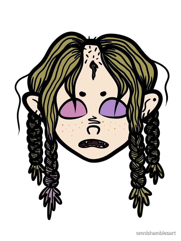Shaved Head Punk Girl Portrait Poster For Sale By Omnishamblesart Redbubble