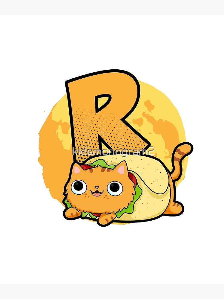 "Monogram R Purrito" Poster for Sale by kidsmonogram2 | Redbubble