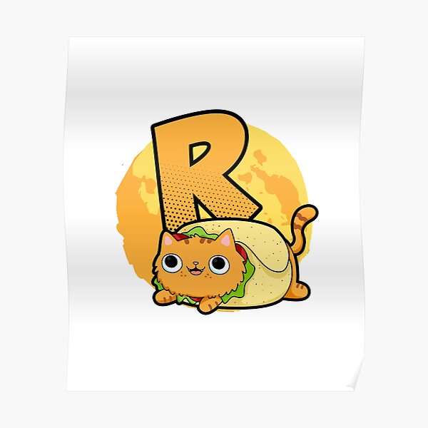 "Monogram R Purrito" Poster for Sale by kidsmonogram2 | Redbubble