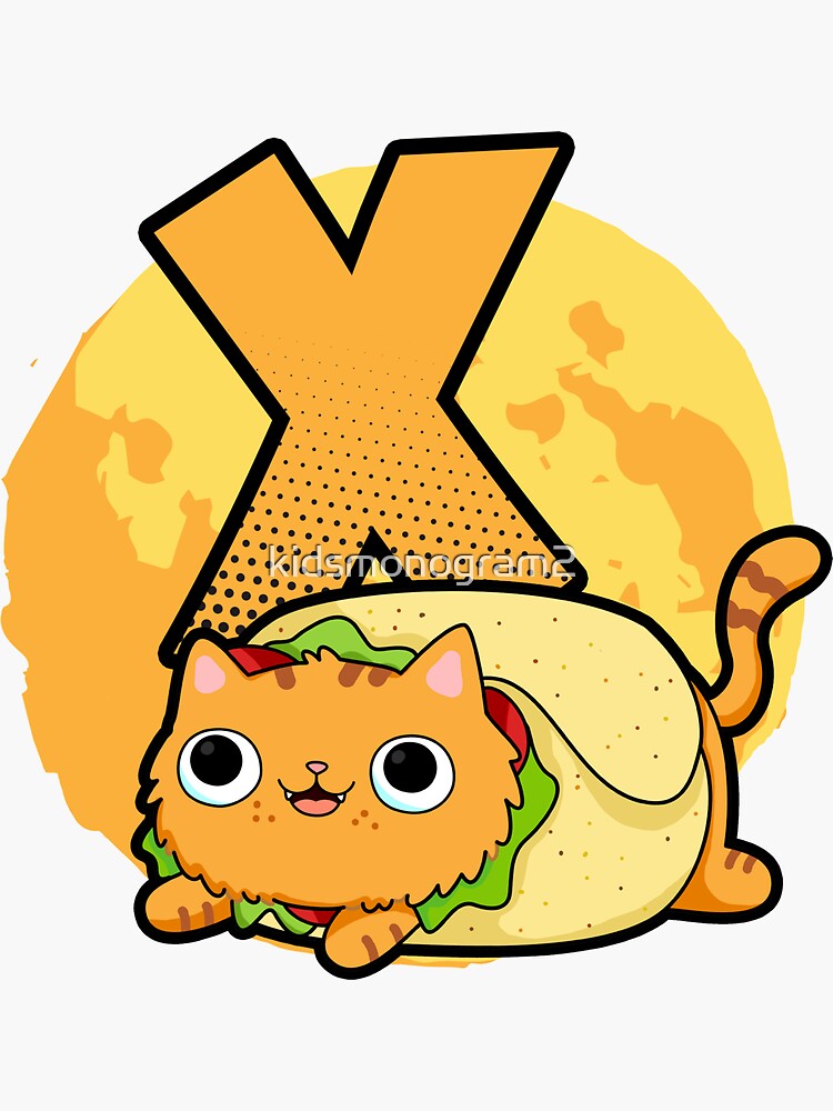 "Monogram X Purrito" Sticker for Sale by kidsmonogram2 | Redbubble