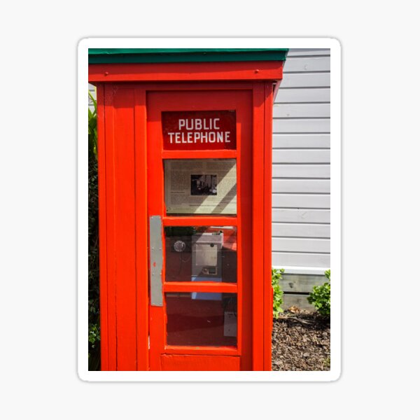 "Red Public Telephone Booth" Sticker for Sale by urbanfragments | Redbubble