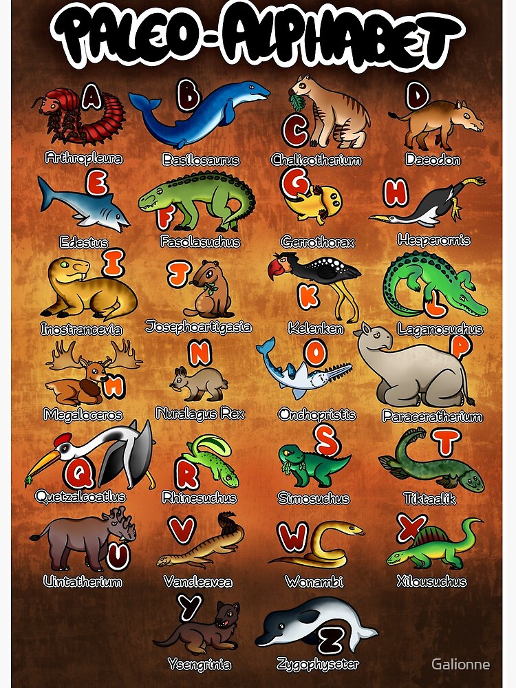 "The Prehistoric Alphabet" Art Board Print for Sale by Galionne | Redbubble