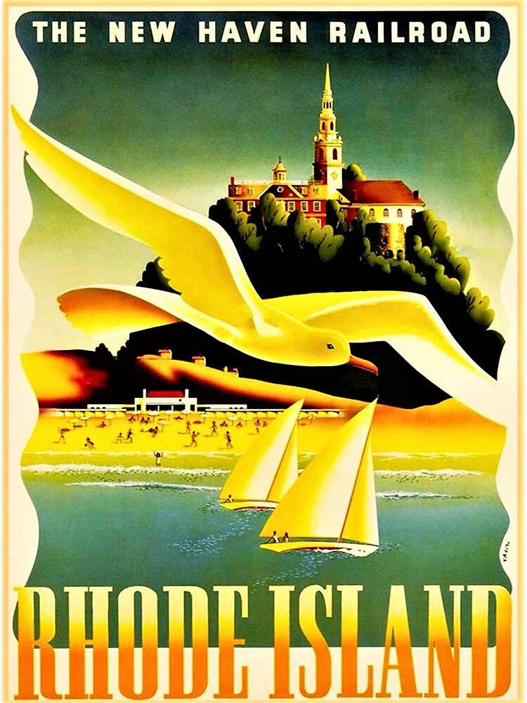 "Vintage Rhode Island to New Haven, CT Railraod Lithograph Wall Art ...