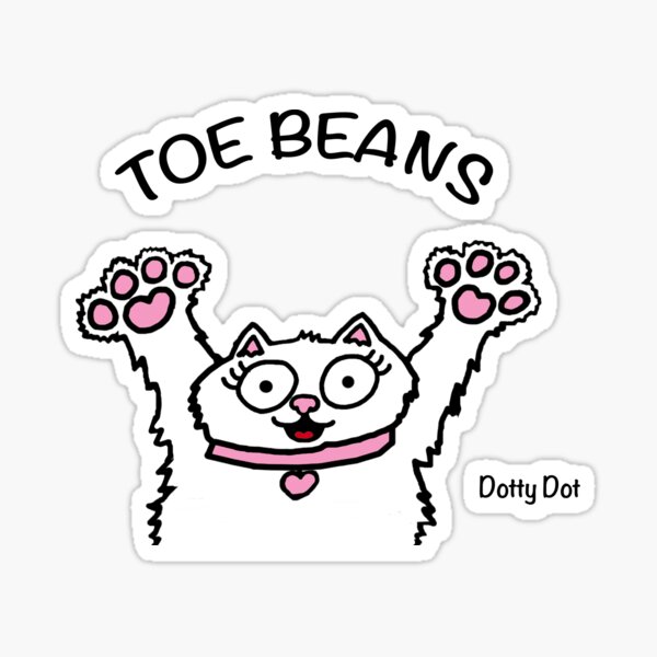 "Toe Beans" Sticker by Scatthecat | Redbubble
