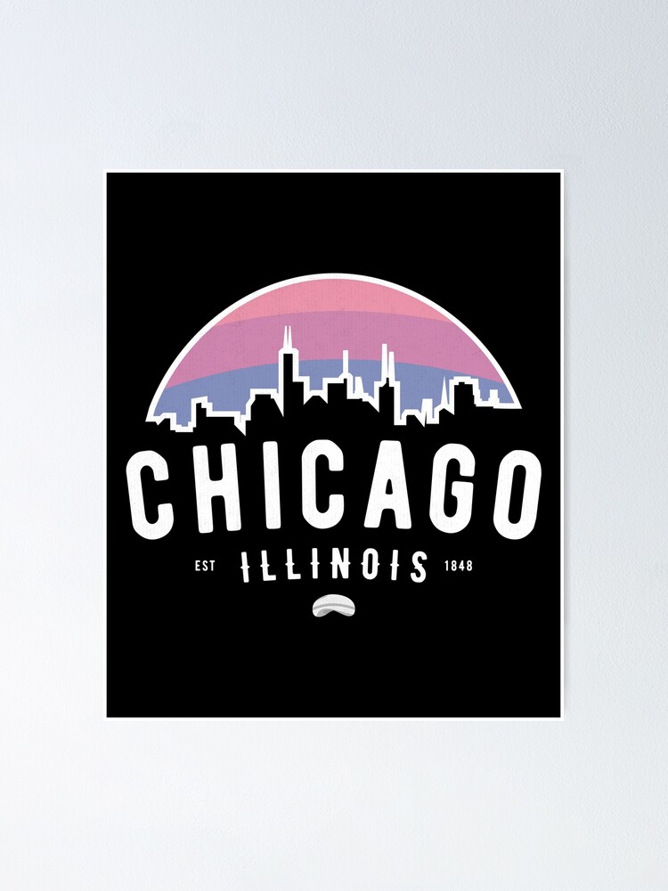 "Chicago Illinois Skyline Classic Retro Vintage Throwback" Poster for ...