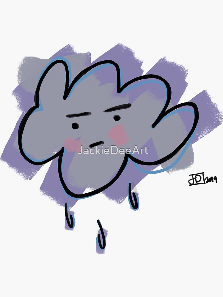 "Grumpy Rain cloud" Sticker for Sale by JackieDeeArt | Redbubble