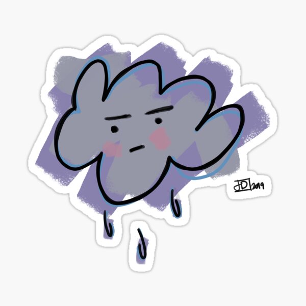 "Grumpy Rain cloud" Sticker for Sale by JackieDeeArt | Redbubble