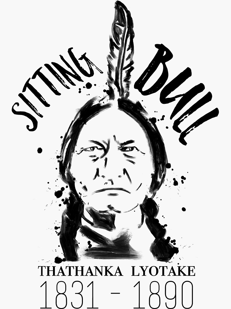 "Sitting Bull" Sticker by ILYO-art | Redbubble