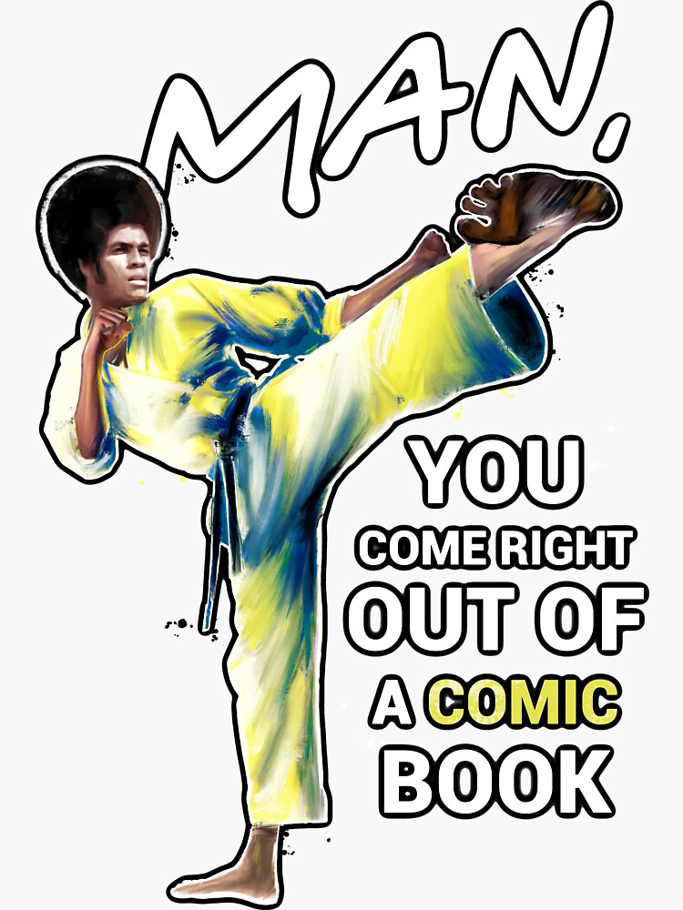 "Jim Kelly Kick" Sticker by ILYO-art | Redbubble