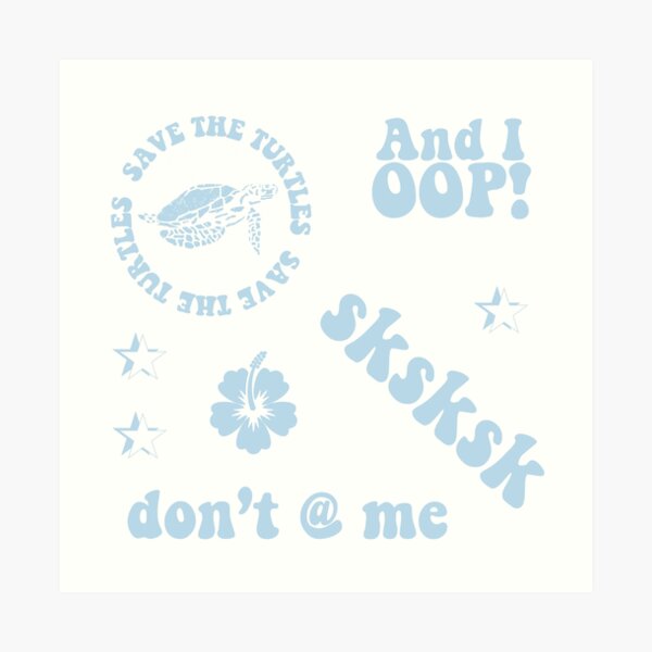 "Light Blue VSCO girl Meme Sticker Pack" Art Print for Sale by The ...