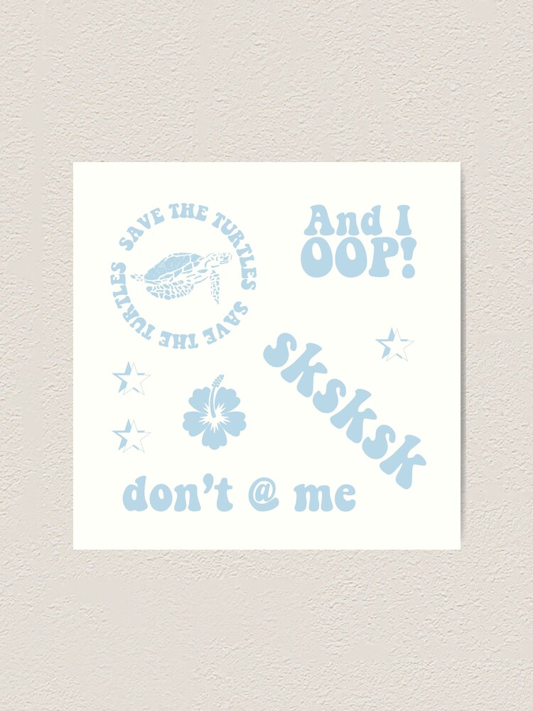 "Light Blue VSCO girl Meme Sticker Pack" Art Print for Sale by The ...
