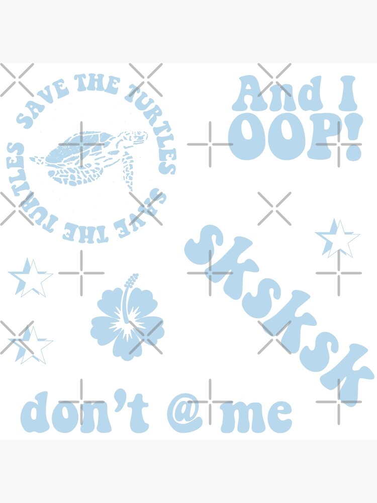"Light Blue VSCO girl Meme Sticker Pack" Art Print for Sale by The ...